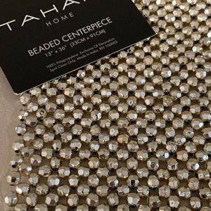 Tahari | Dining | Tahari Beaded Table Runner Centerpiece 3x36 Gold ...